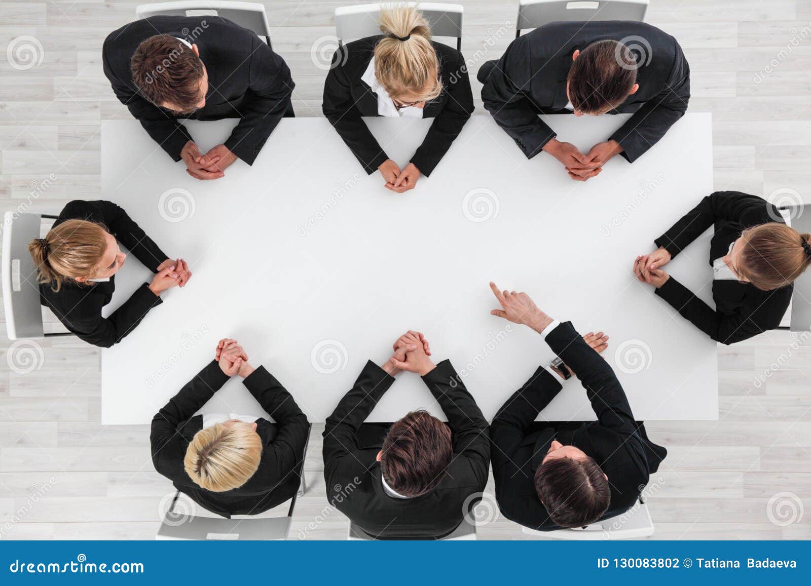 Business People Sitting Around Empty Table Stock Photo - Image of ...