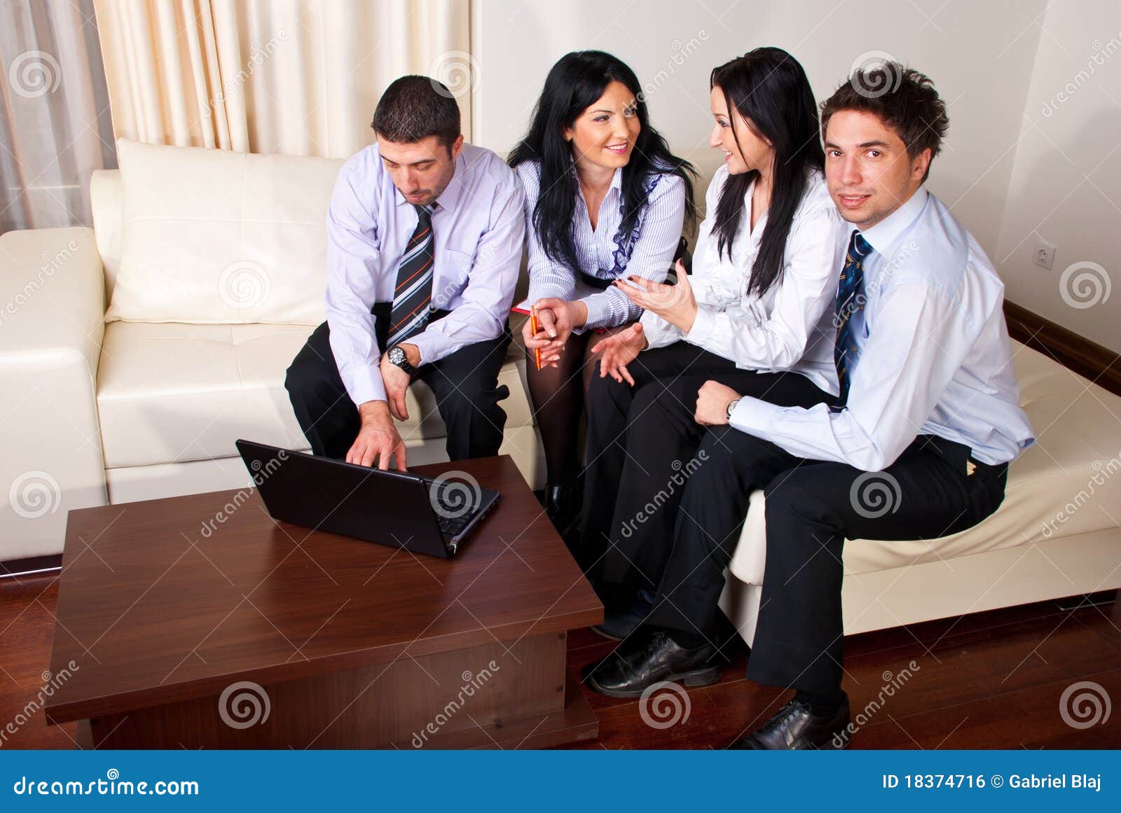 Business People Sitting on Couch Stock Photo - Image of businessmen ...