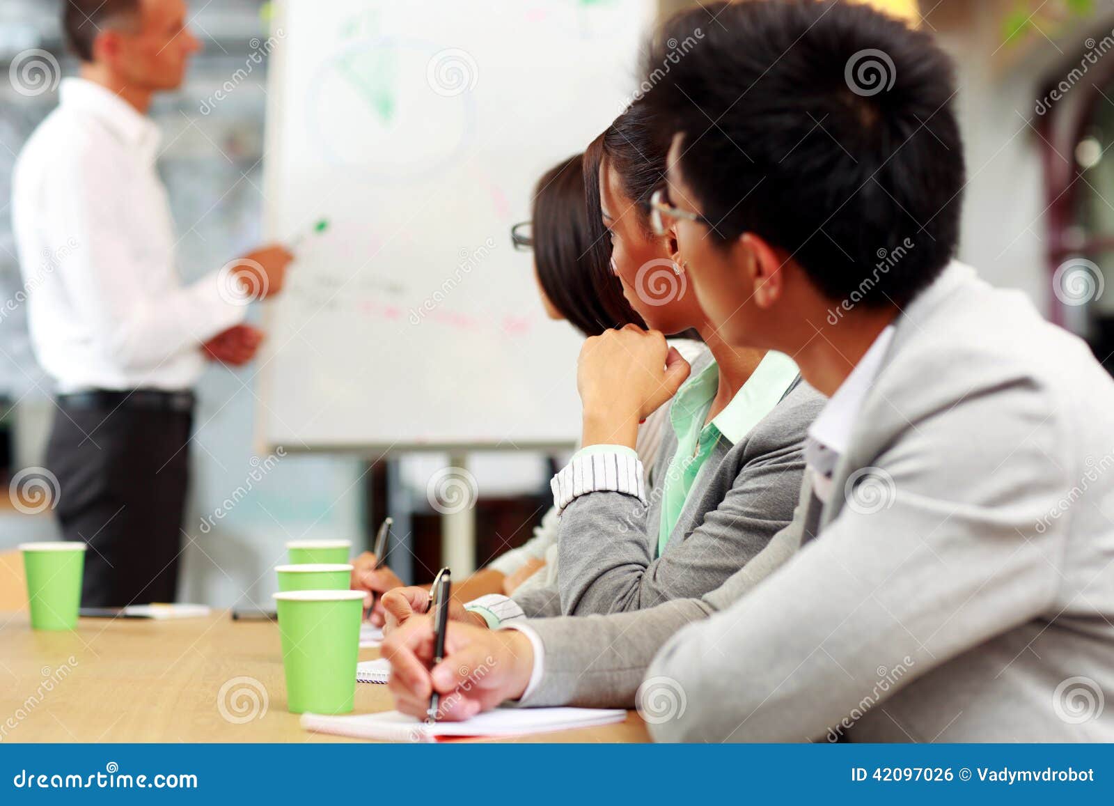 Business People Sitting at the Table Stock Photo - Image of room, male ...