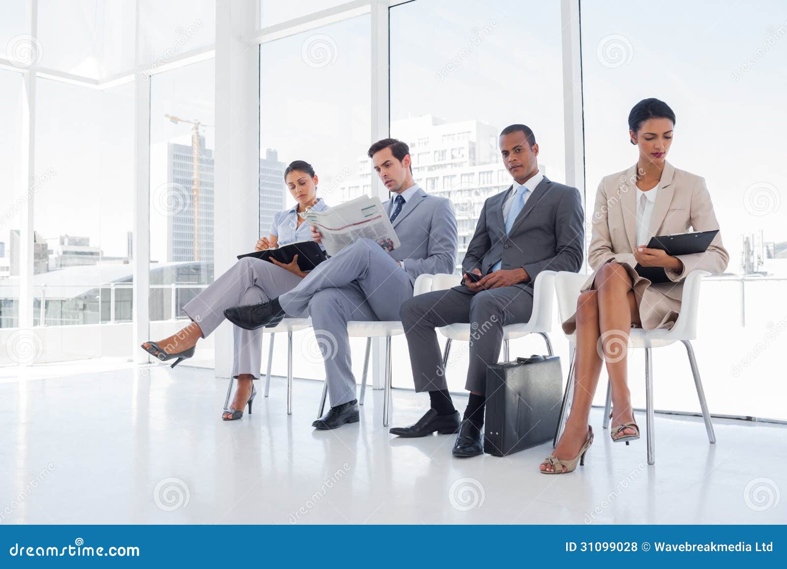 Business People Sitting in Waiting Room Stock Photo - Image of ...