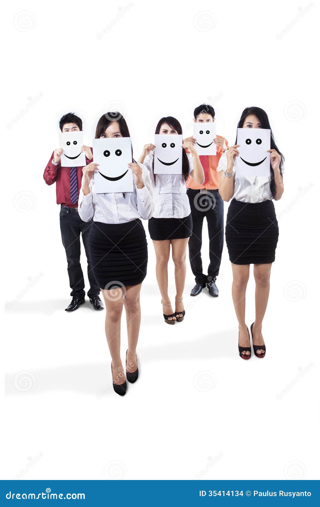 Business People with Smiley Symbol Stock Photo - Image of businessteam ...