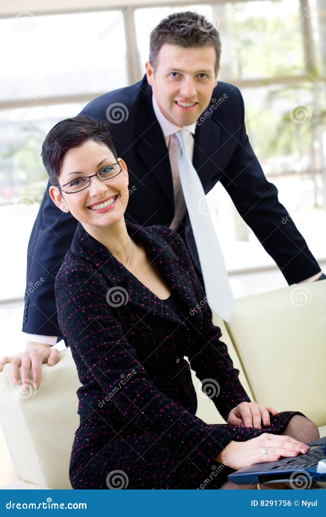 Business people smiling stock photo. Image of gratified - 8291756