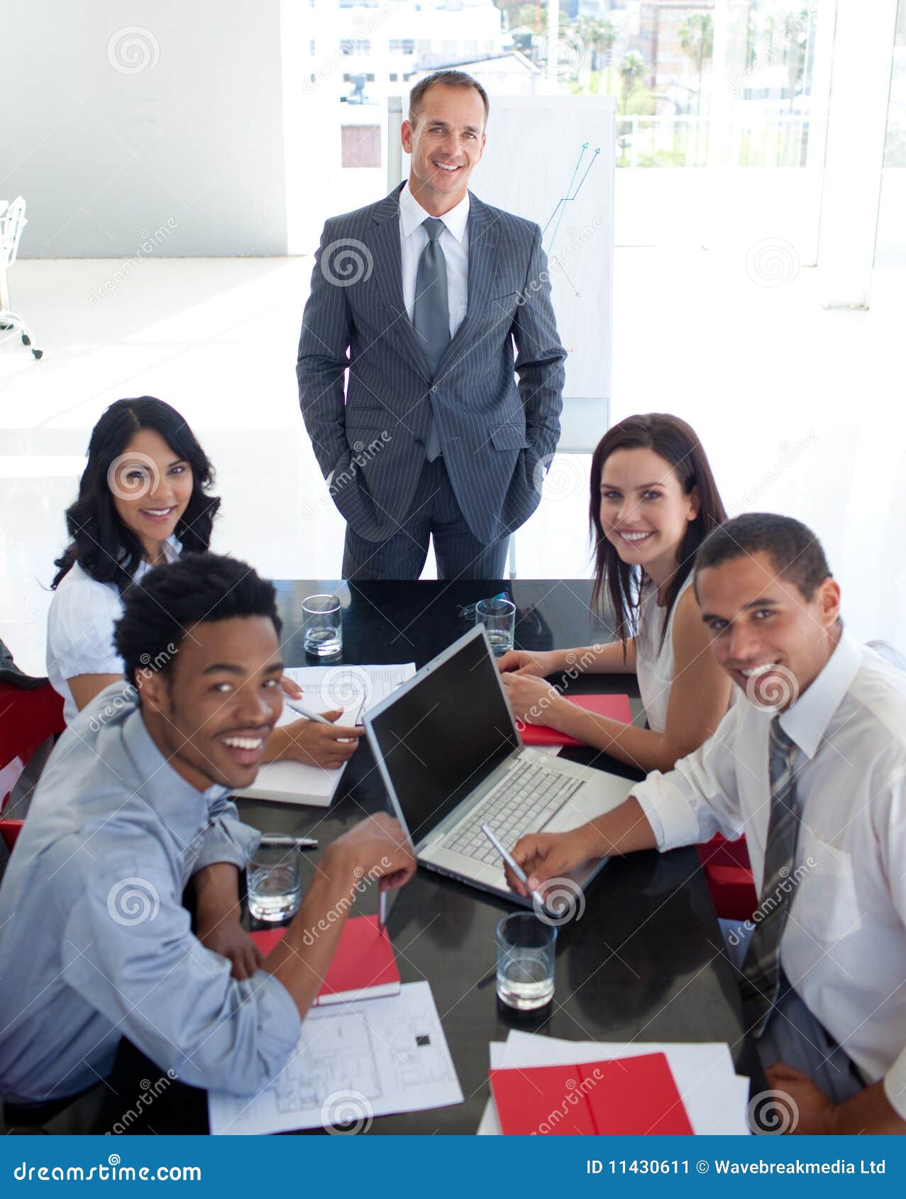 Business People Smiling in a Meeting Stock Image - Image of caucasian ...