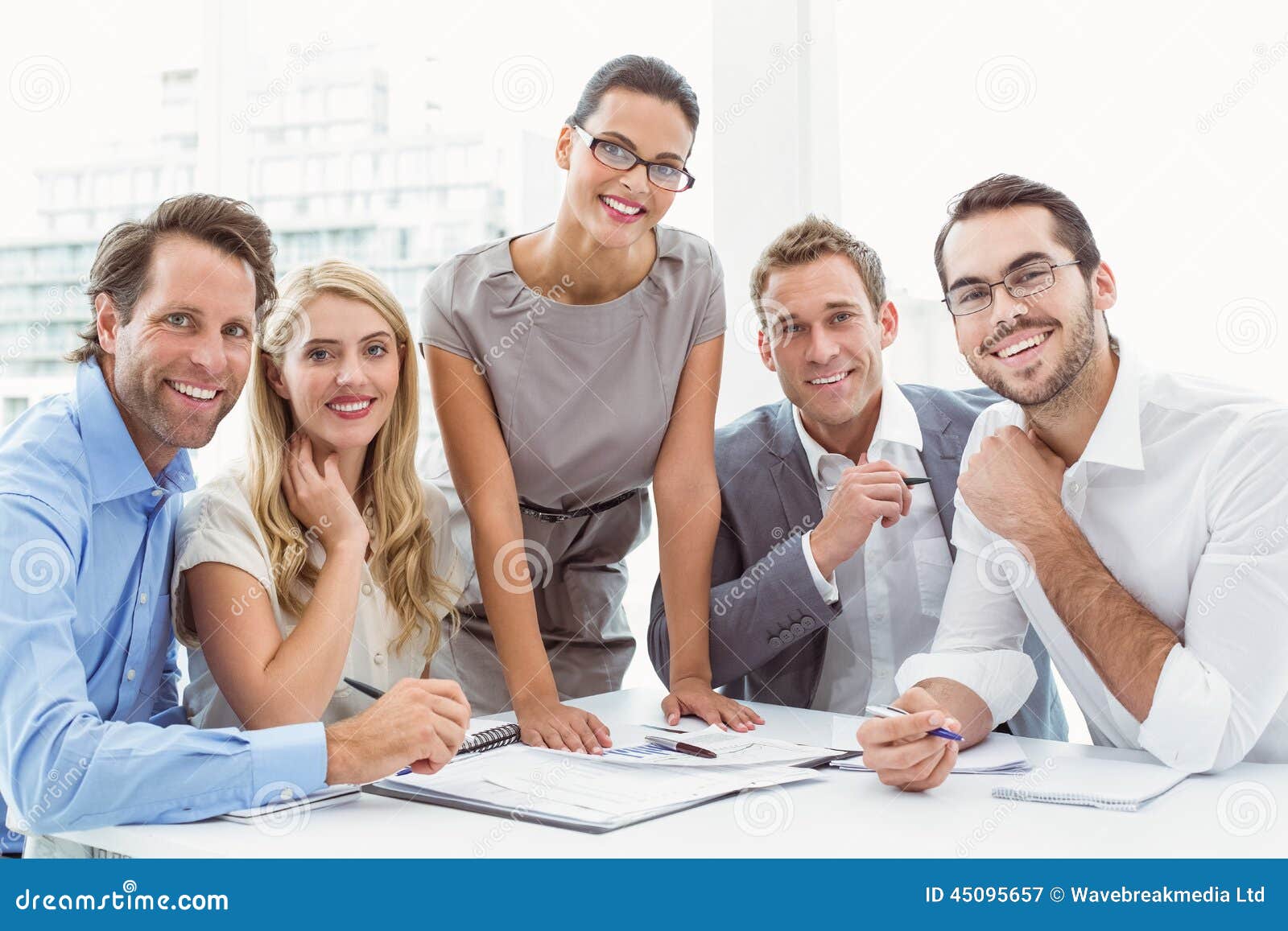 Business People Smiling in Office Stock Image - Image of businessman ...