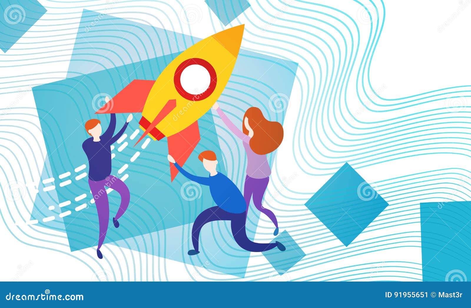 Startup Idea Launch Rocket Vector Illustration, Cartoon Flat ...