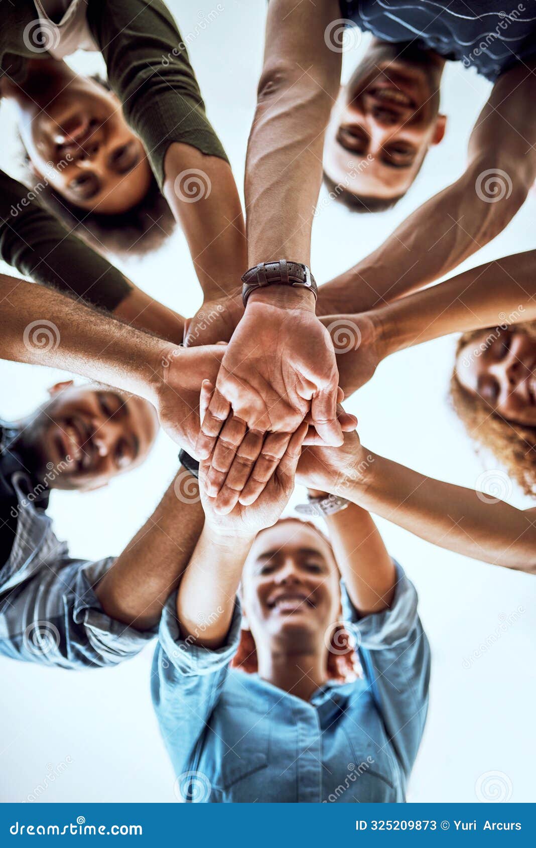 Business People, Stack and Hands for Company Mission in Office ...