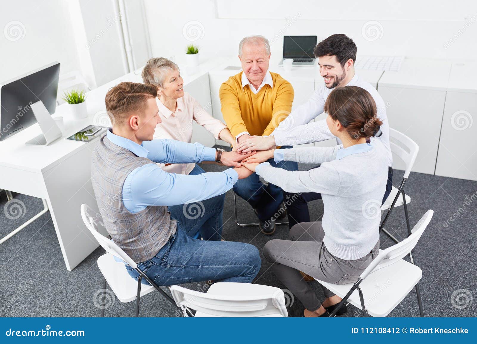 Business People Stack Hands Togehter Stock Photo - Image of support ...