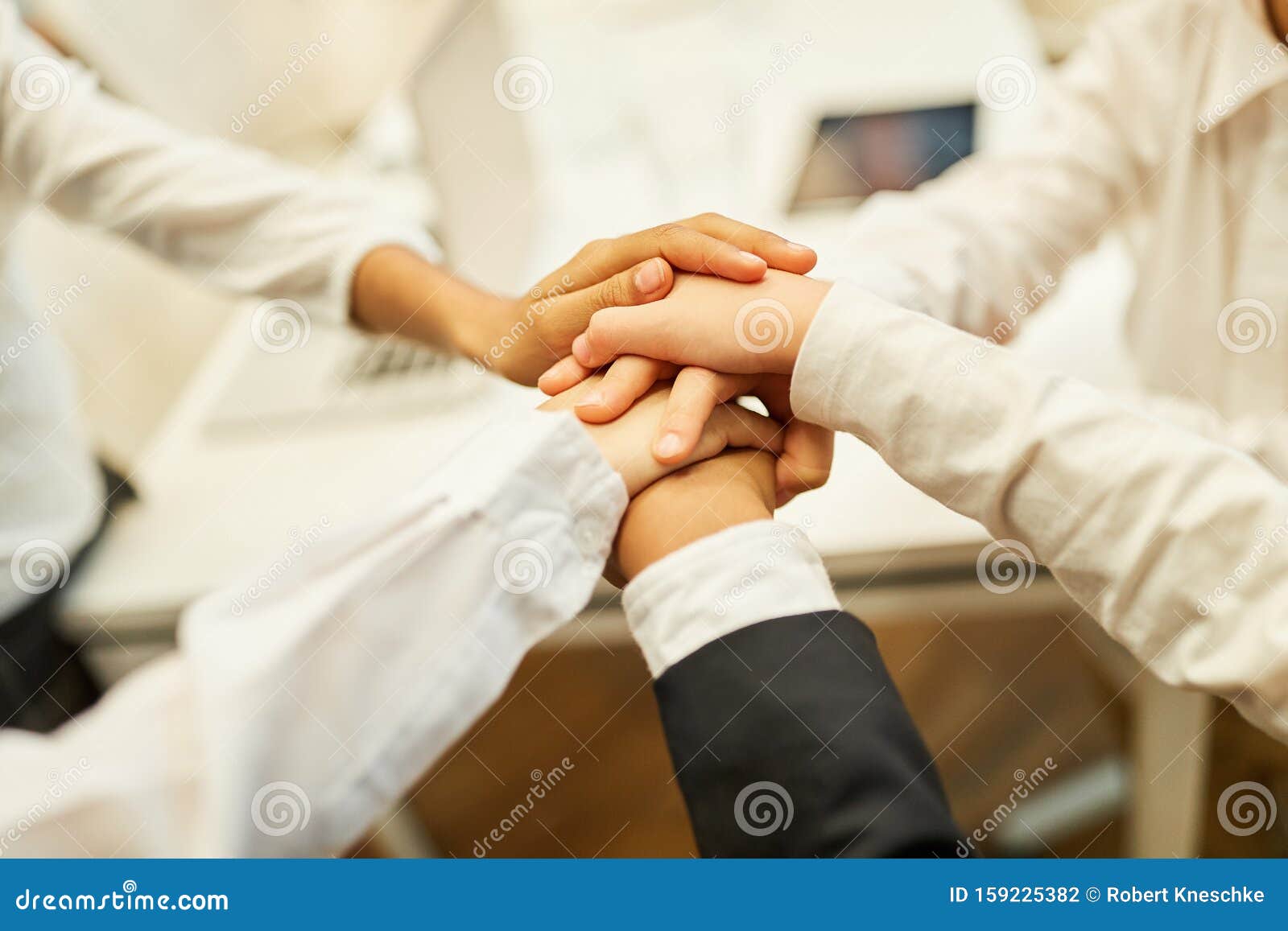 Business People are Stacking Hands for Teambuilding Stock Photo - Image ...