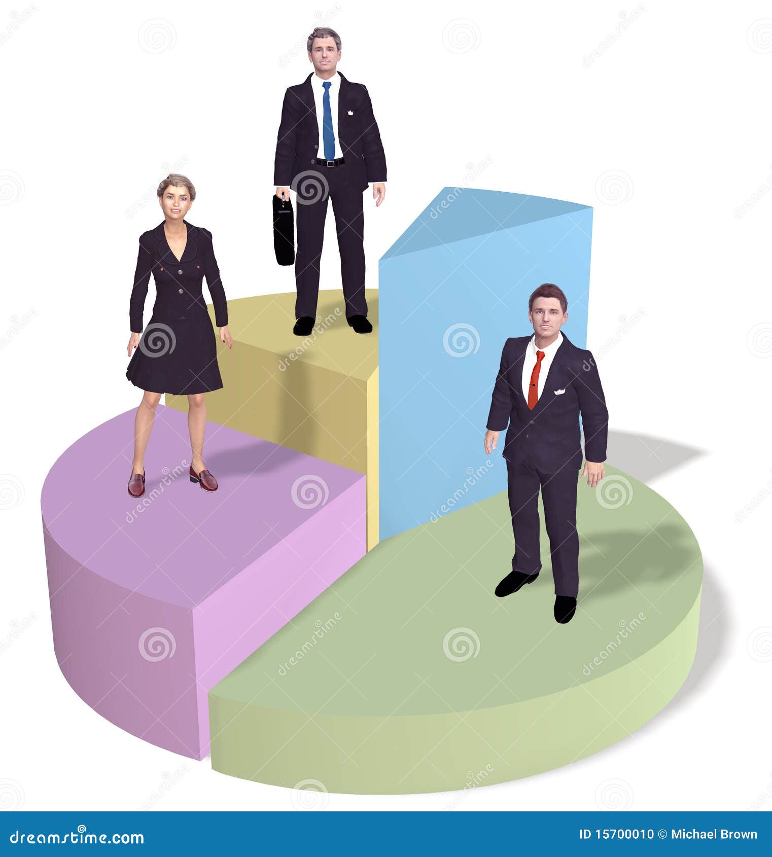 Business People Stand on Success Pie Chart Stock Illustration ...