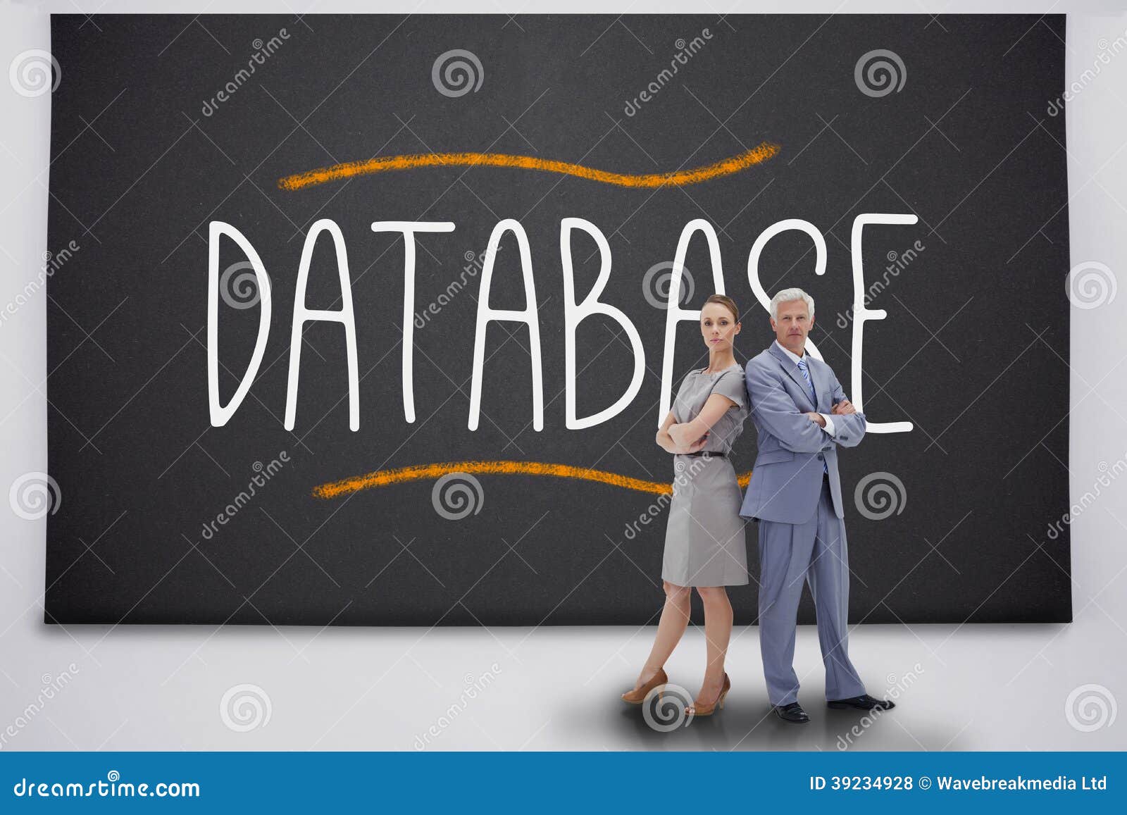 Business People Standing Against Database Stock Photo - Image of people ...