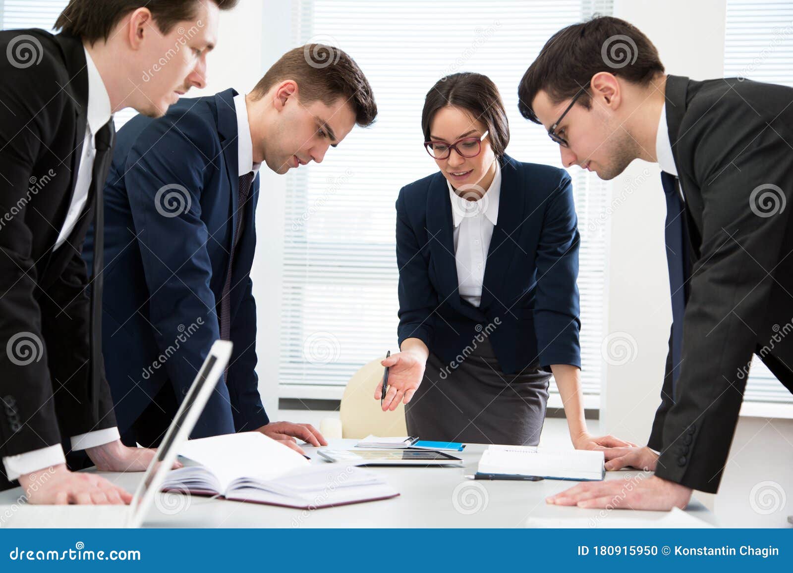 Business People are Standing Around a Table Stock Photo - Image of ...