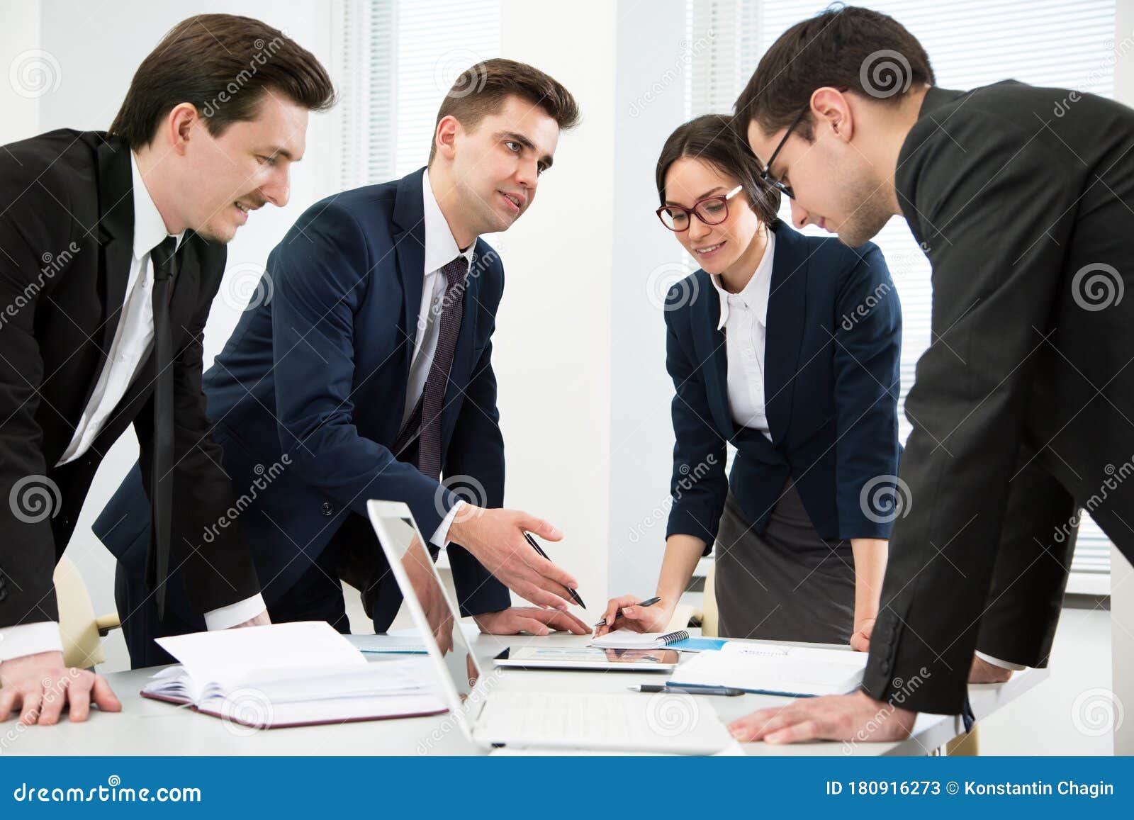 Business People are Standing Around a Table Stock Image - Image of ...
