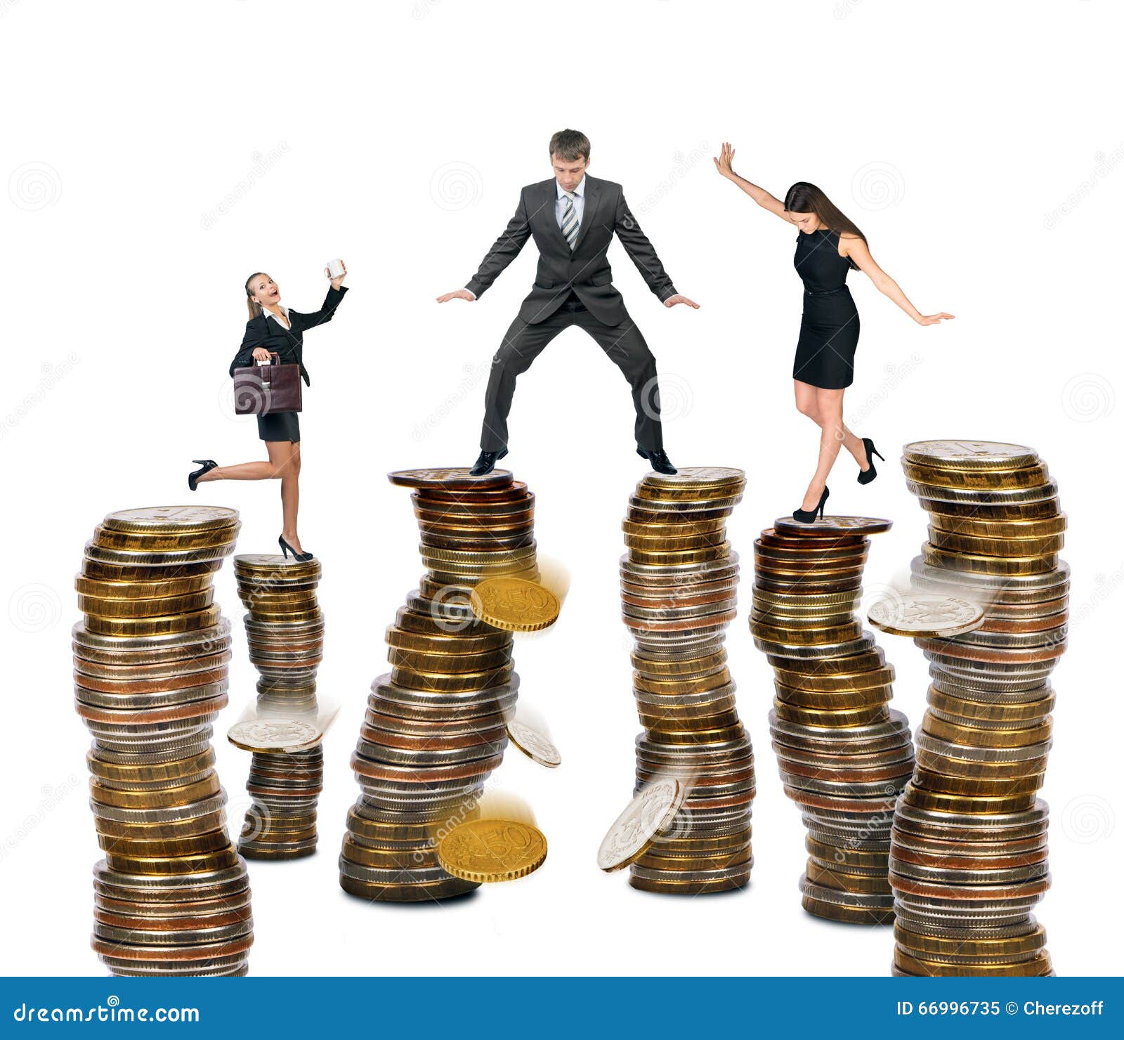 Business People Standing on Coins Stock Image - Image of boss, gold ...