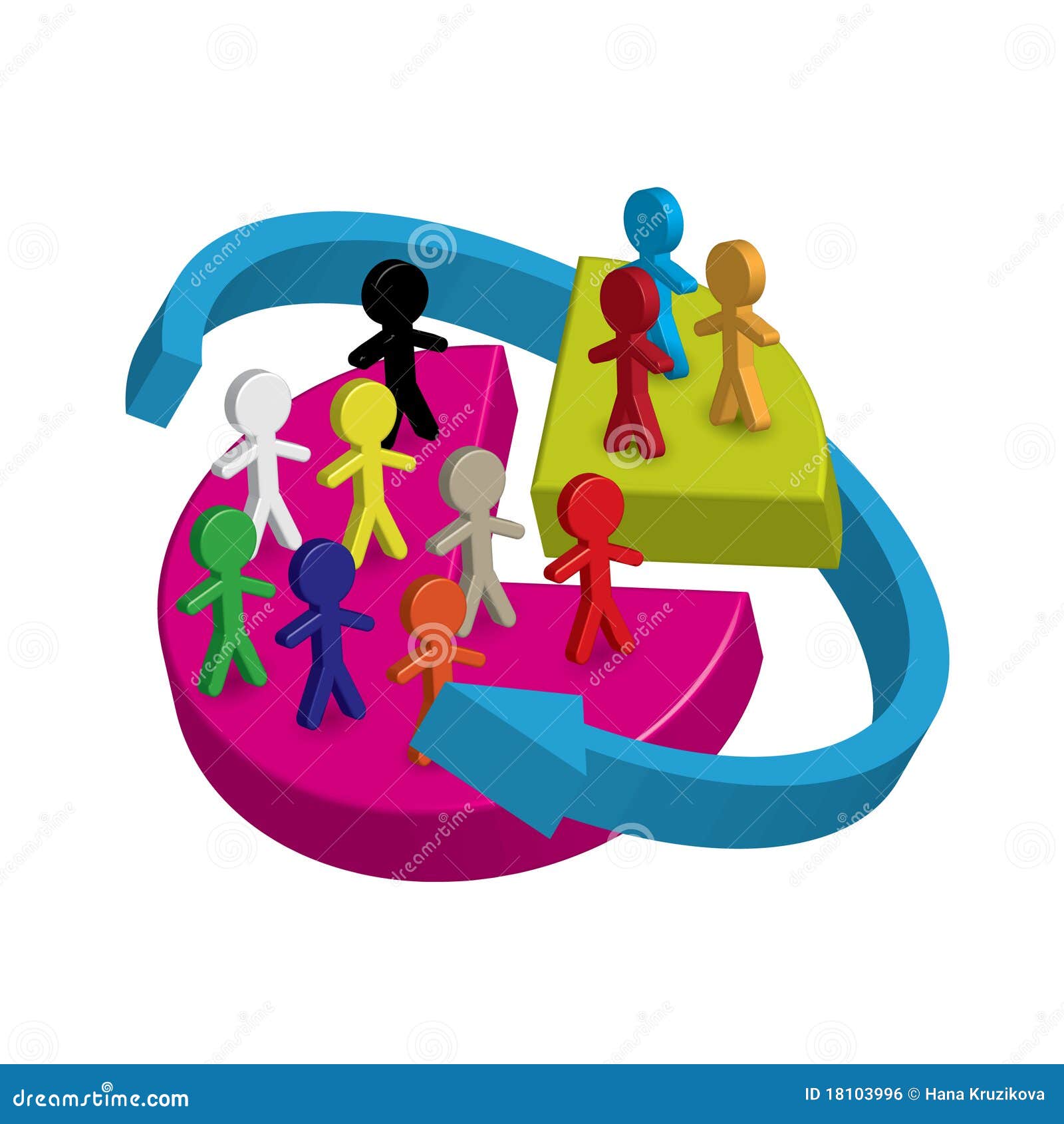 Business People Standing on a Large Circular Graph Stock Vector ...