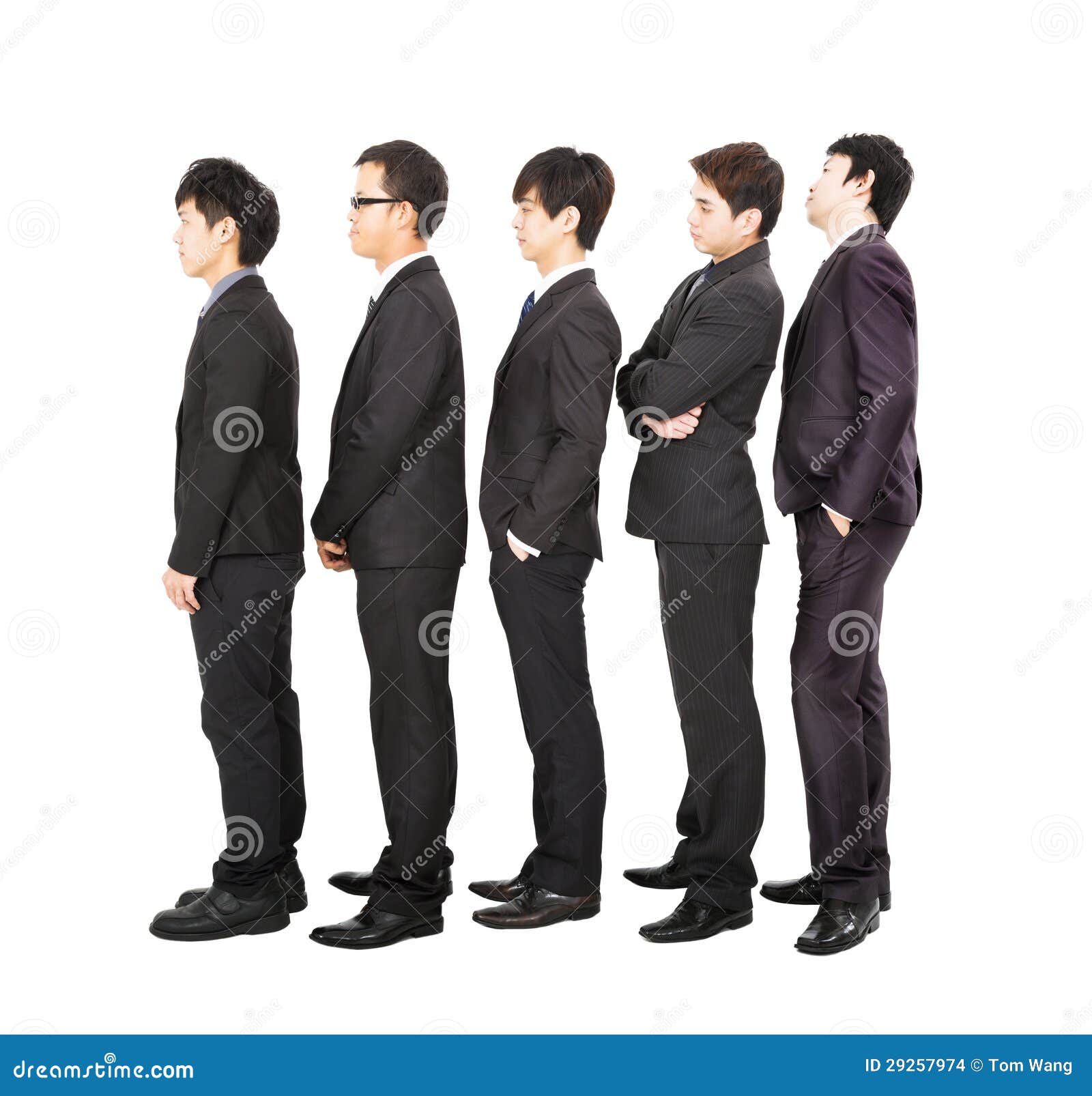 Business People Standing in a Line Stock Photo - Image of five, asian ...