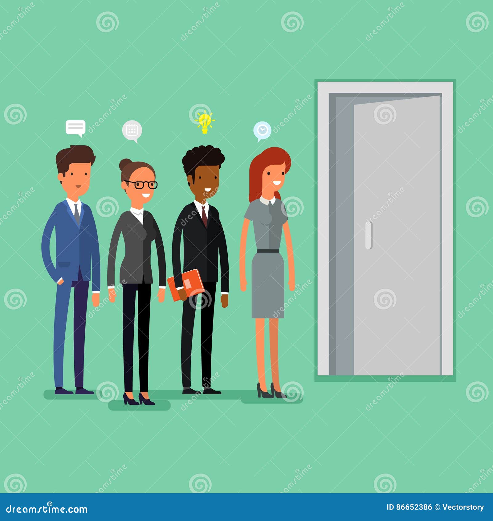 Business People Standing in a Line. Stock Vector - Illustration of help ...