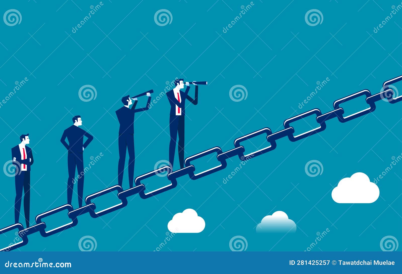 Business People Standing on the Links of a Large Chain. Business Team ...