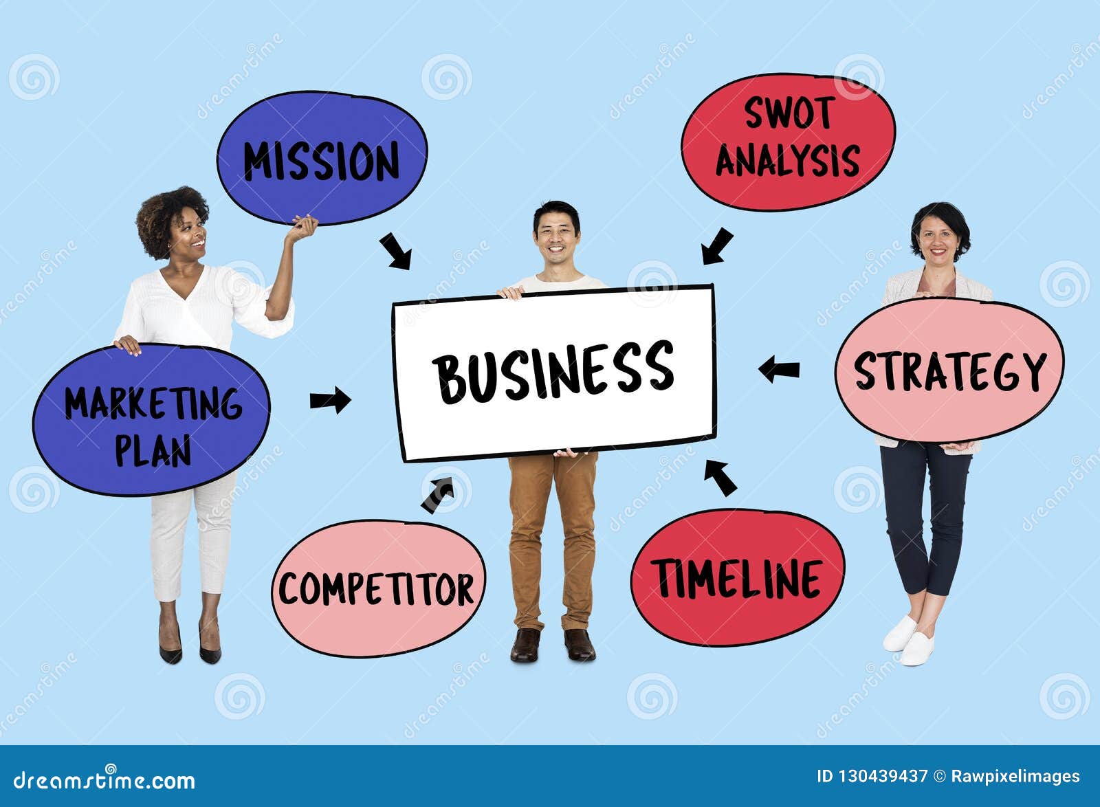 Business People with a Strategic Plan Stock Image - Image of isolated ...