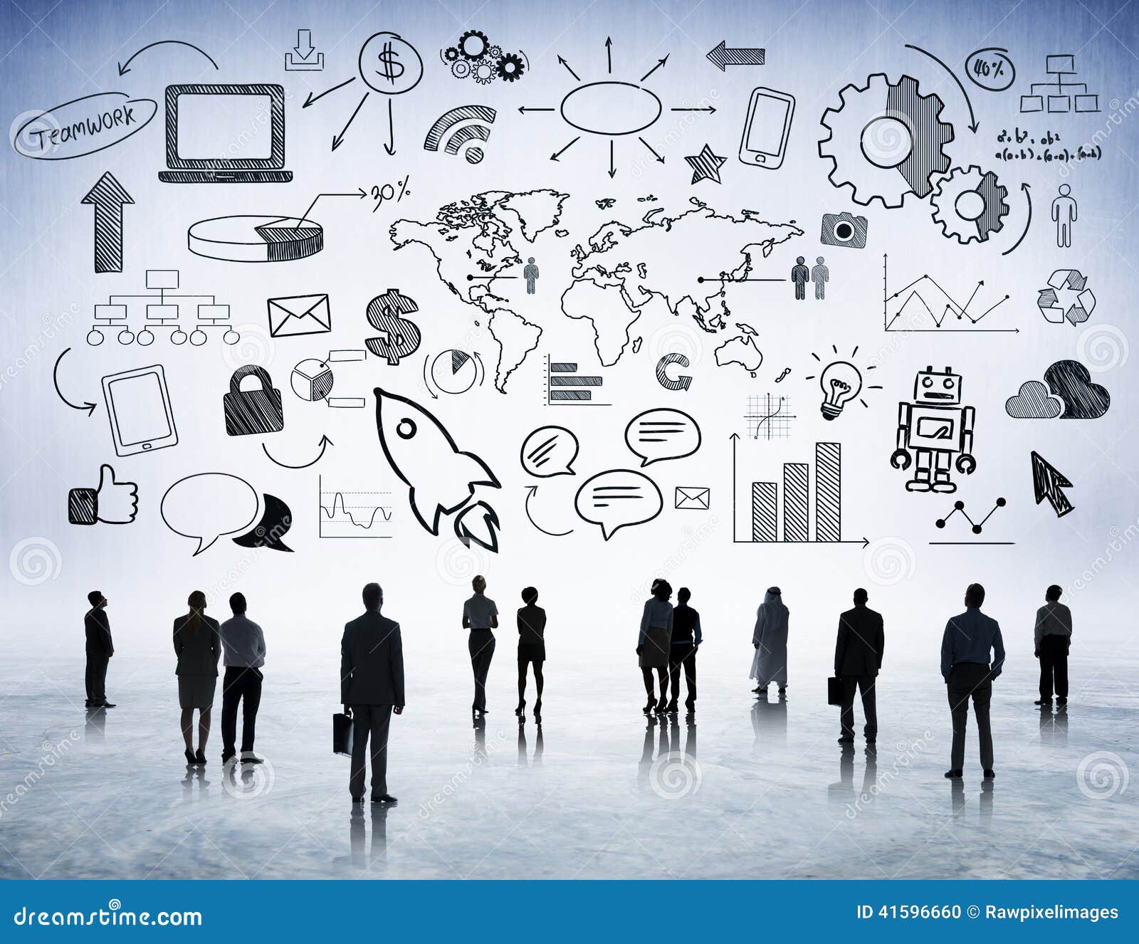 Business People Strategic Planning with Symbol Stock Illustration ...