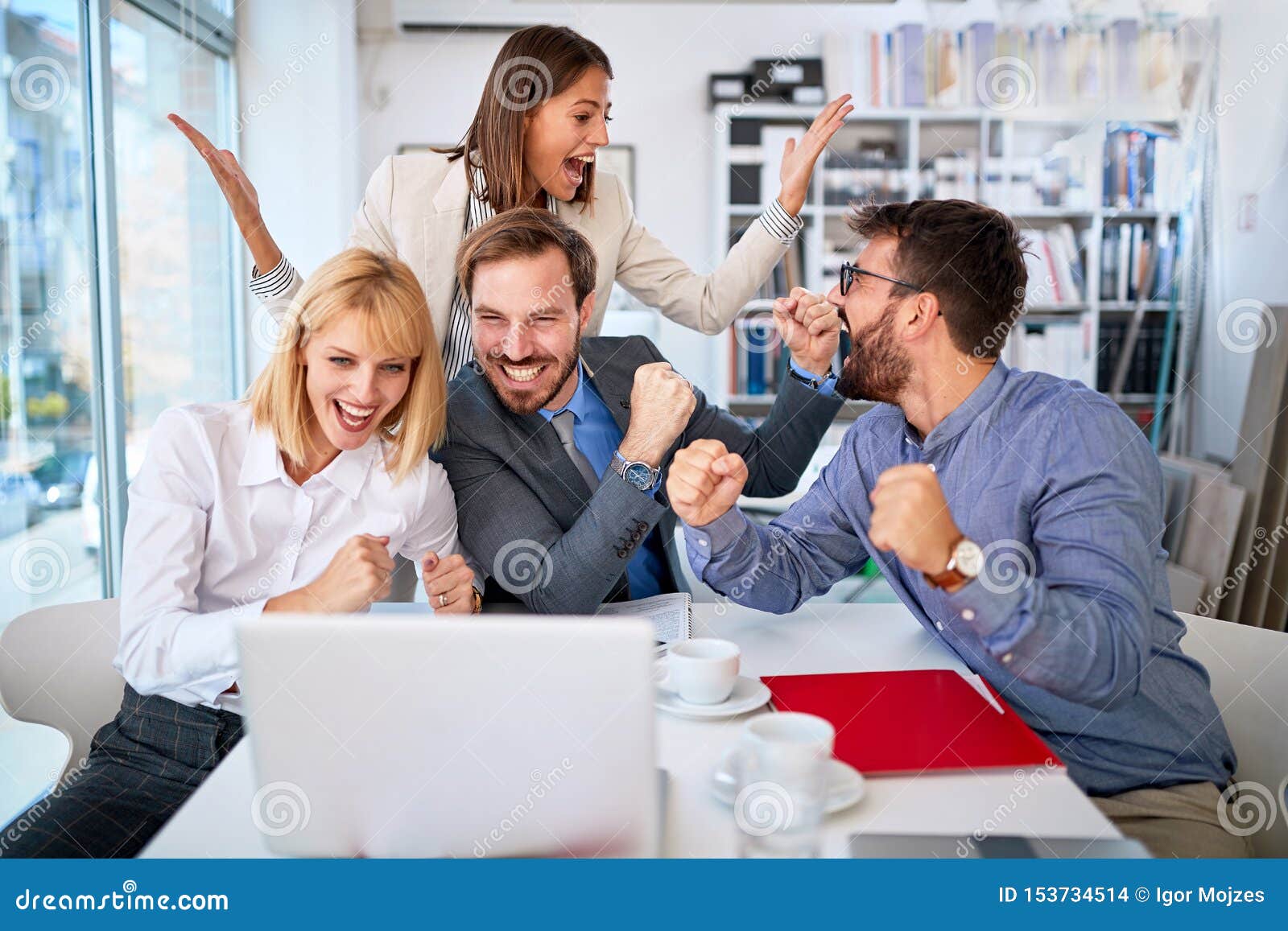 Business People Successfully Completed and Contracted Work Stock Photo ...