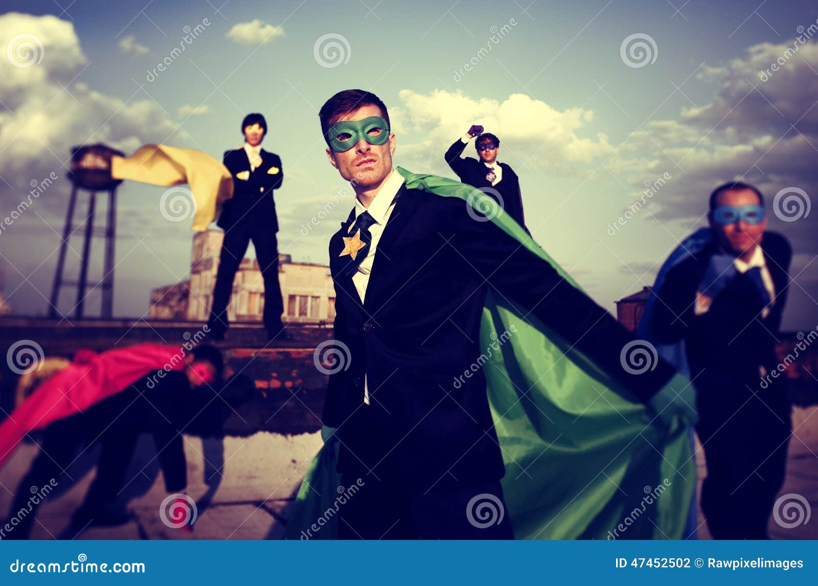 Business People Superhero Confidence Team Work Concept Stock Photo ...