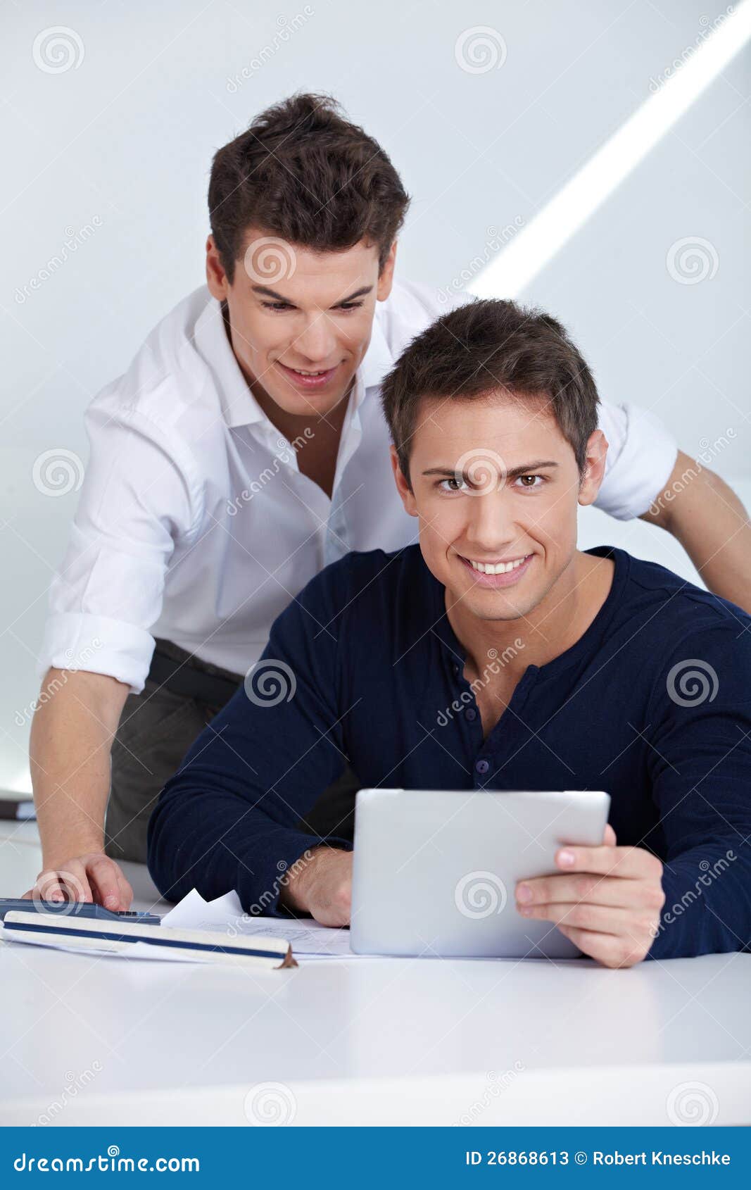 Business People with Tablet Stock Image - Image of entrepreneur, advice ...