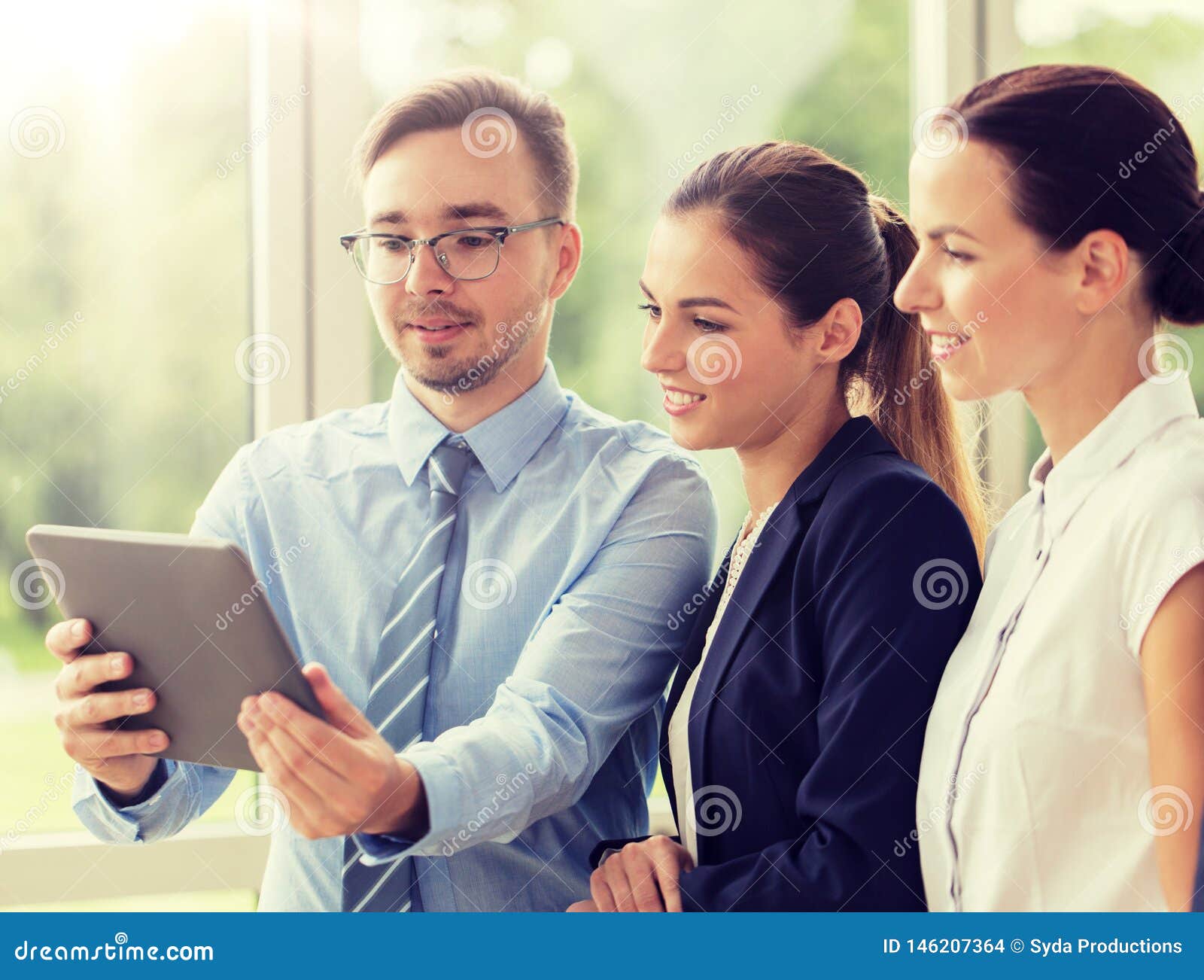 Business People with Tablet Pc Computer at Office Stock Photo - Image ...