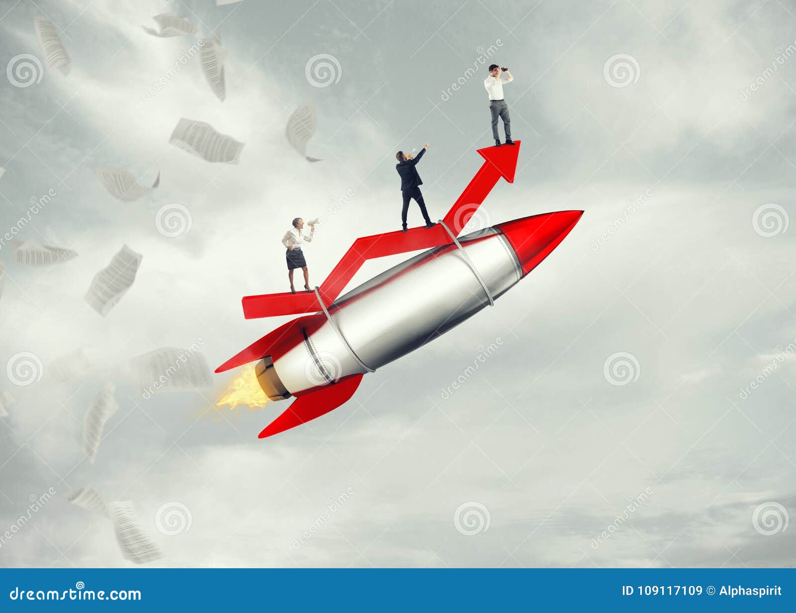 Take-off Business Success. 3D Rendering Stock Image - Image of ...