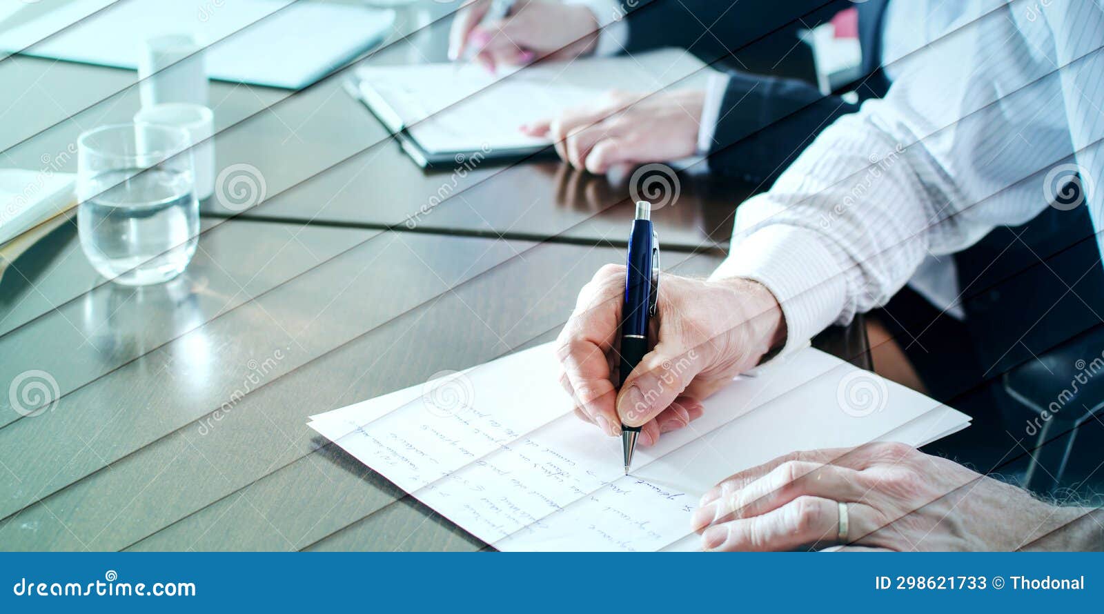 Business People Taking Notes, Geometric Pattern Stock Image - Image of ...