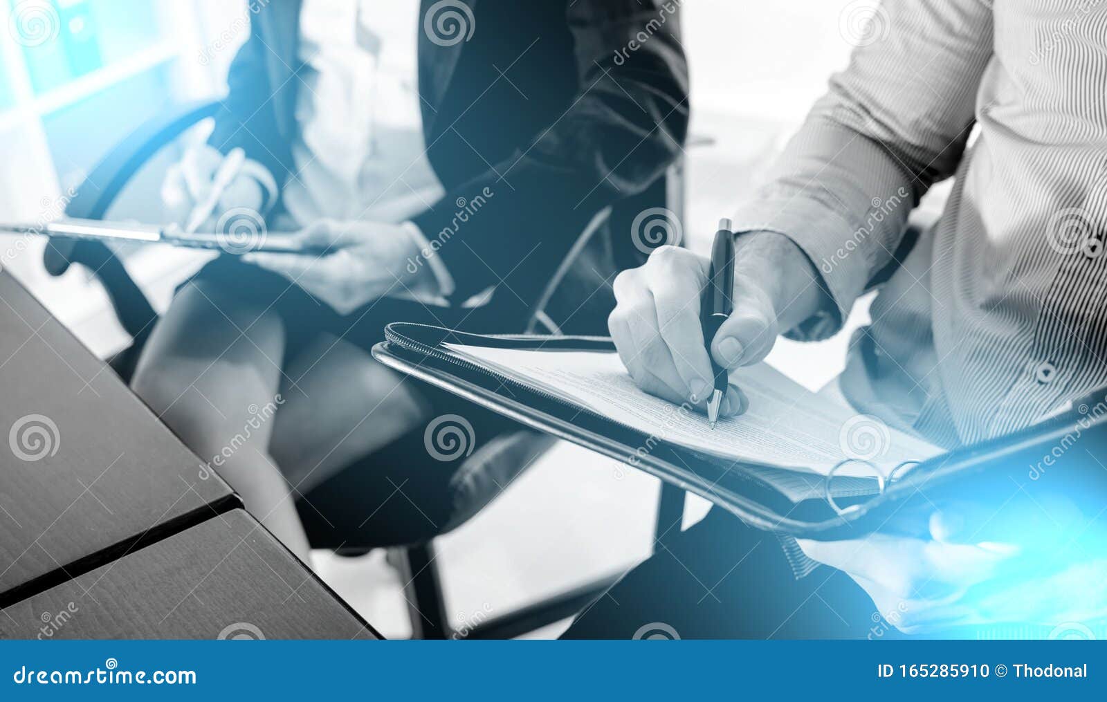 Business People Taking Notes; Light Effect Stock Photo - Image of ...