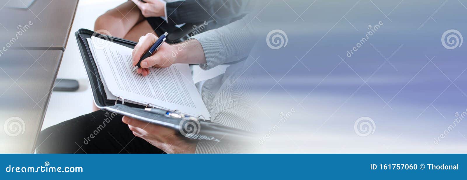 Business People Taking Notes; Panoramic Banner Stock Photo - Image of ...