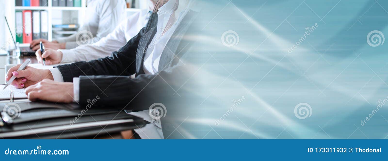 Business People Taking Notes; Panoramic Banner Stock Photo - Image of ...