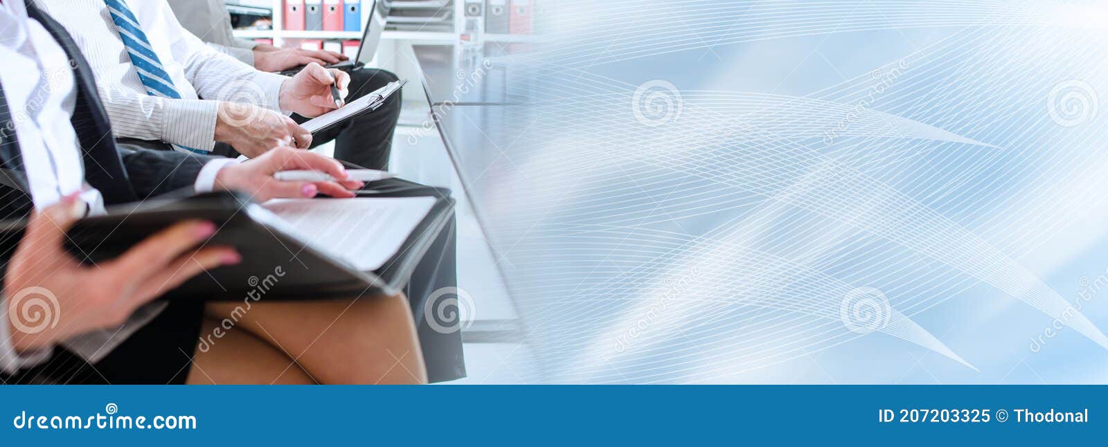 Business People Taking Notes; Panoramic Banner Stock Image - Image of ...