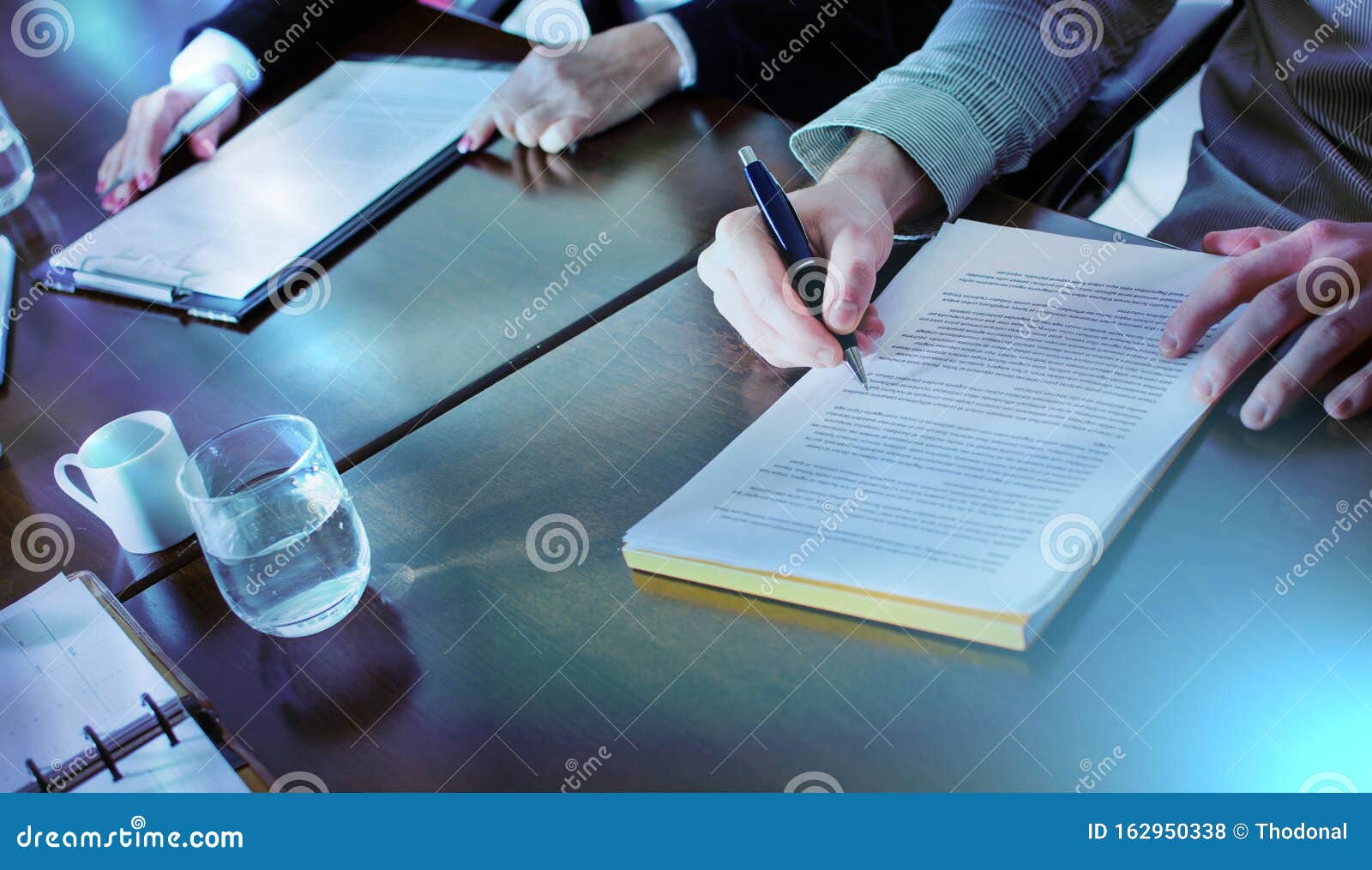 Business People Taking Notes; Light Effect Stock Photo - Image of table ...
