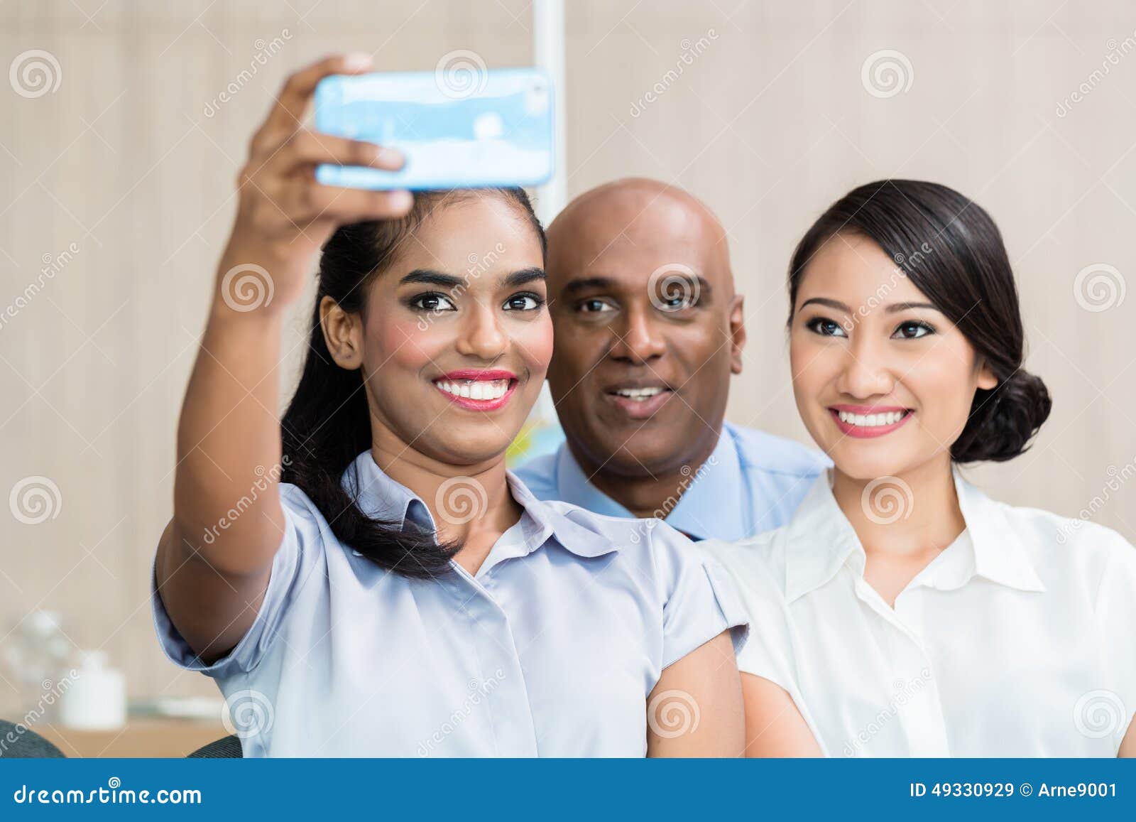 Business People Taking Selfie with Phone Stock Image - Image of person ...