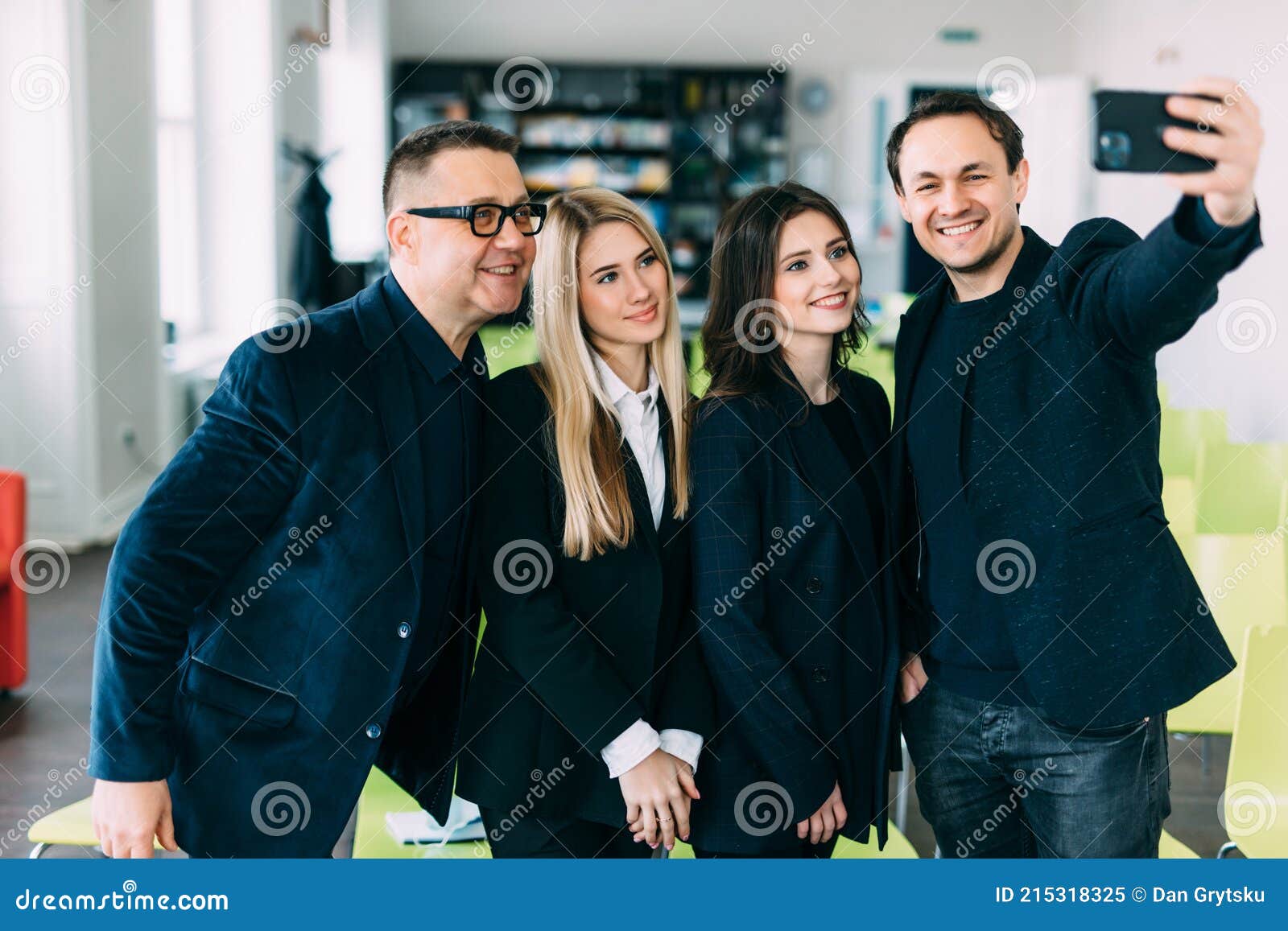 Business People Taking Selfie of Themselves in the Office. Business ...