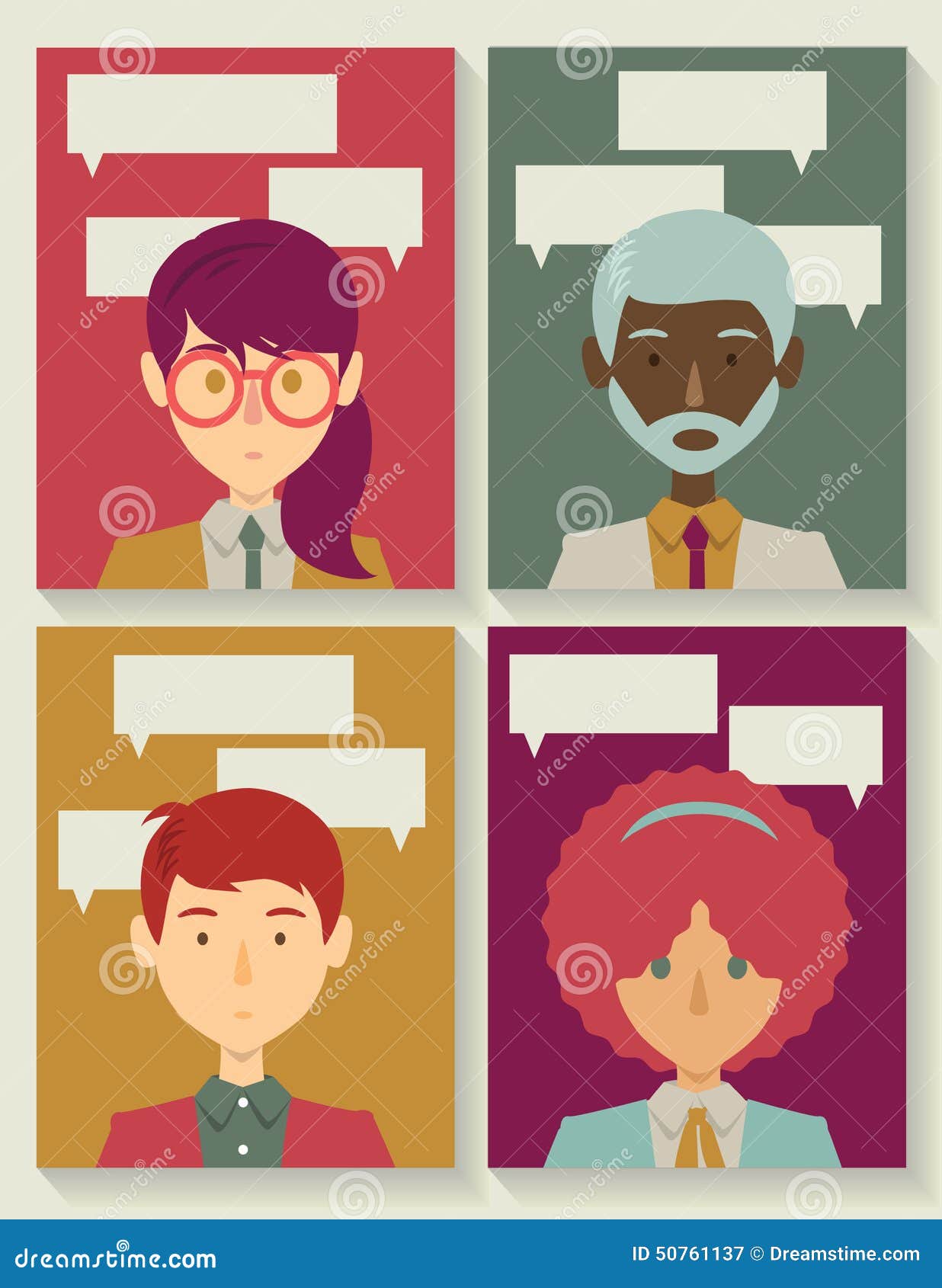 Separated Colleagues Line Icons Collection. Isolation, Disconnect ...