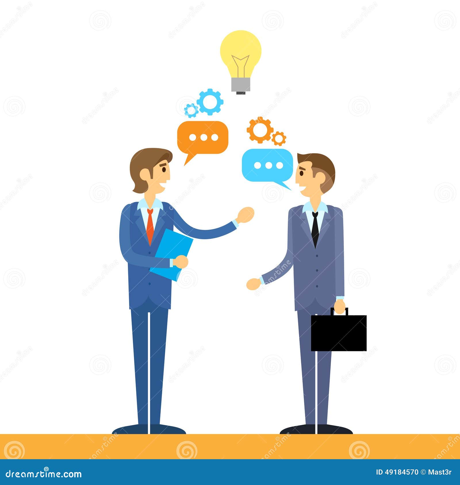 Business People Talking Discussing Idea Flat Stock Vector ...