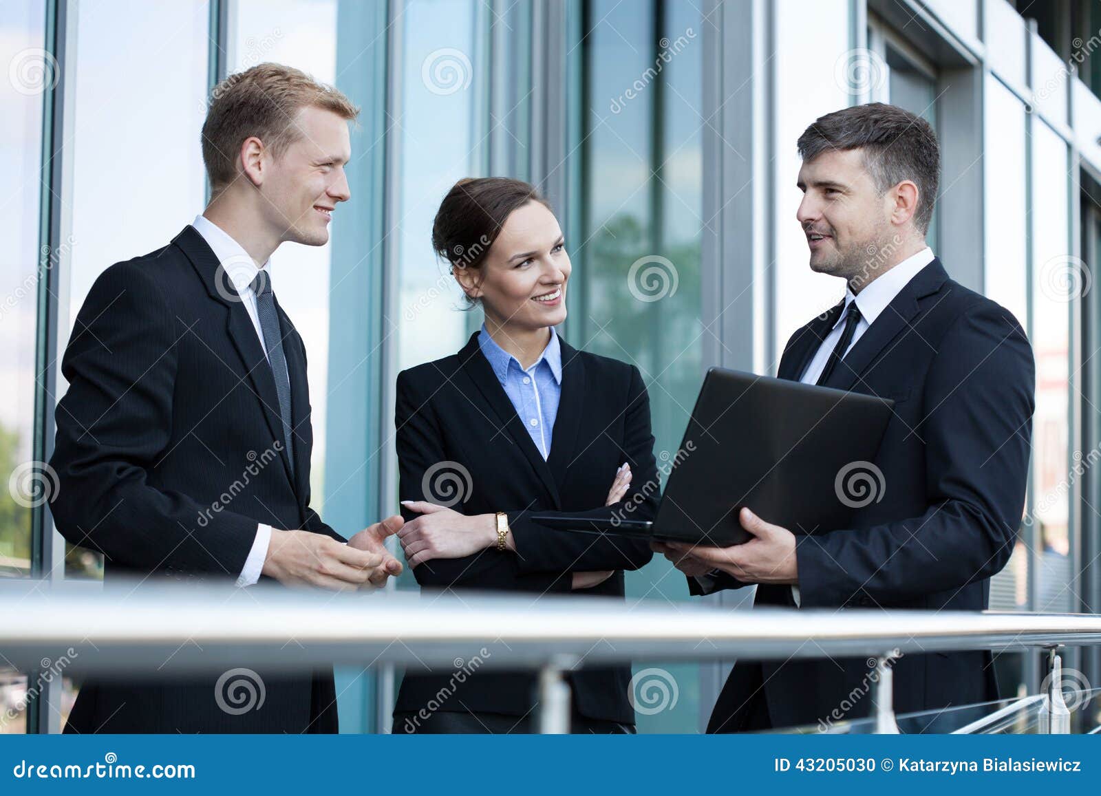 Business People Talking in Front of Office Building Stock Photo - Image ...
