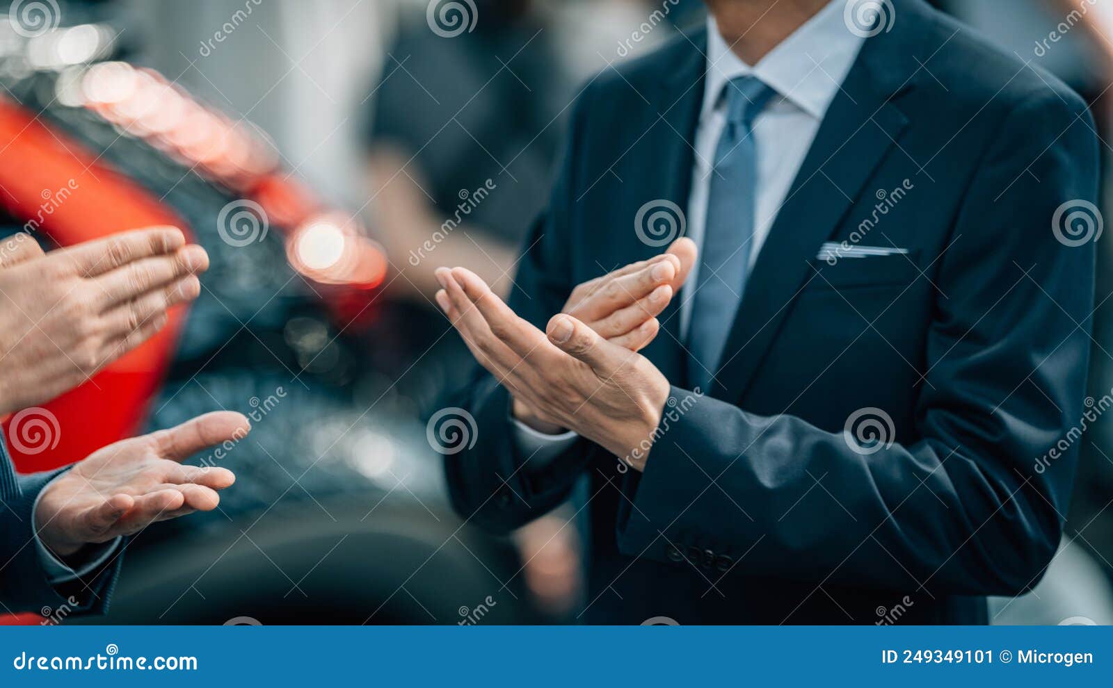 Business People Talking, Hand Gestures Stock Image - Image of blue ...