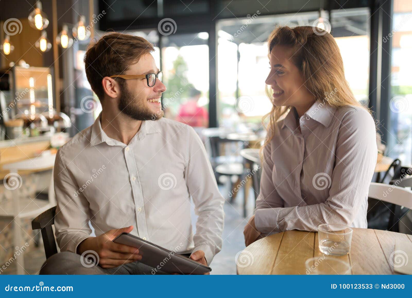 Business People Talking and Laughing Together Stock Image - Image of ...