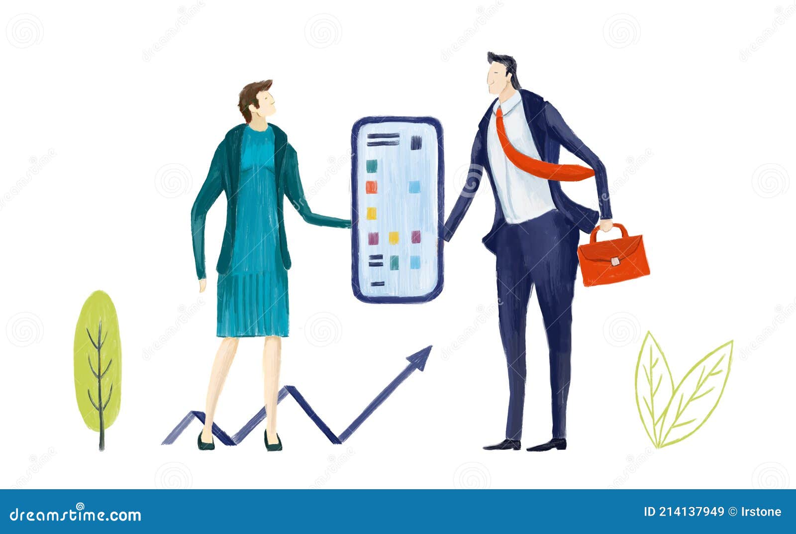 Business People Talking about Mobile Application Development. Stock ...