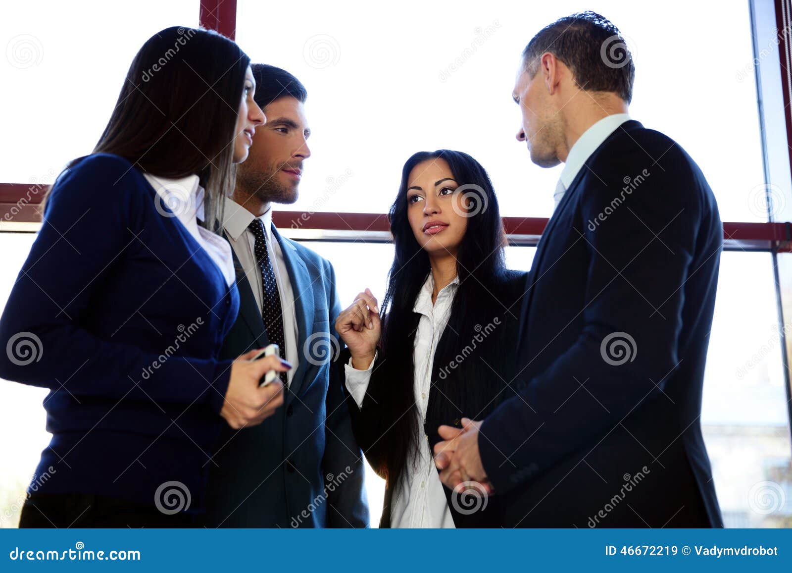Business People Talking in the Office Stock Image - Image of suit ...