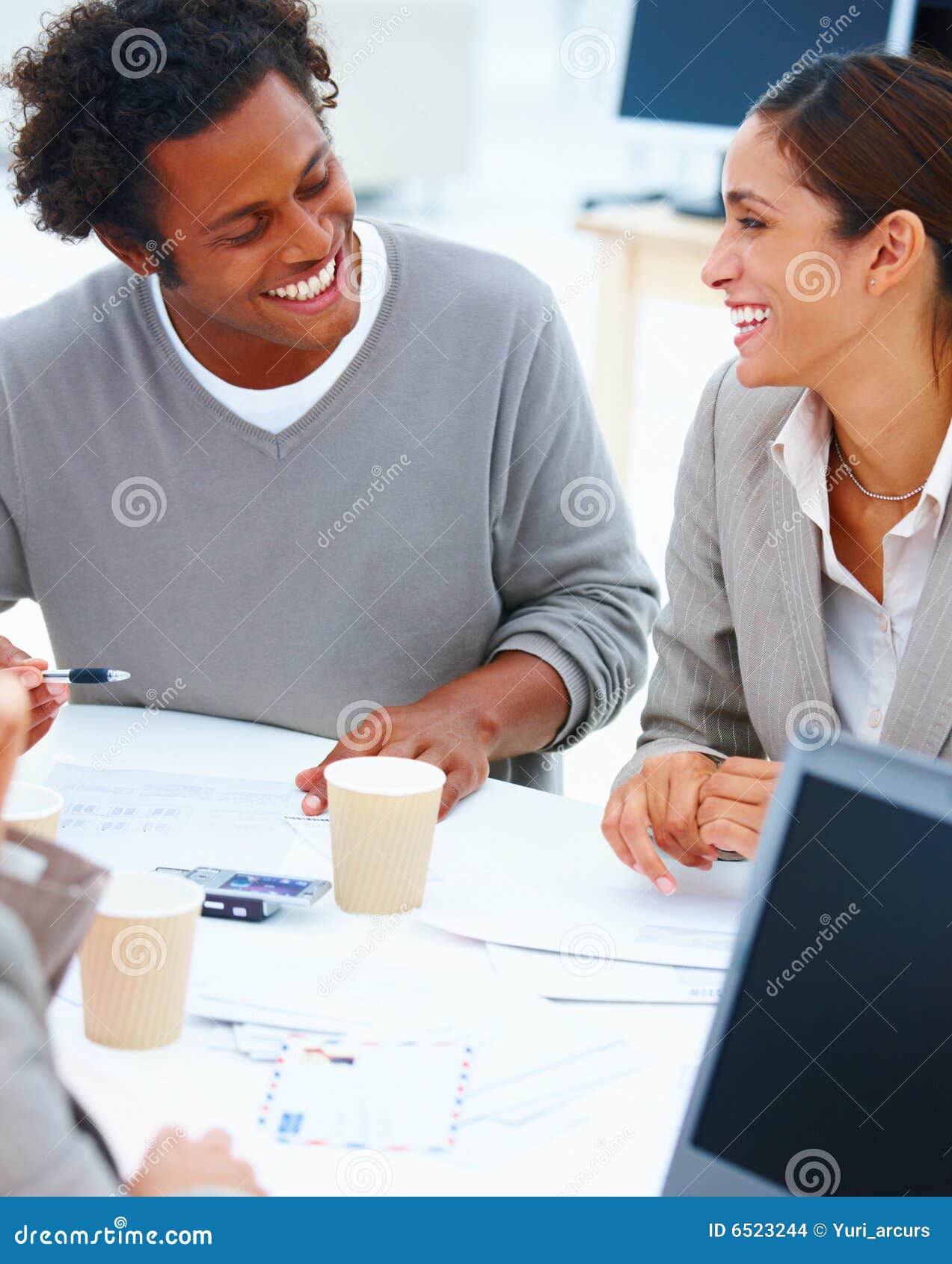 Business People Talking Over Lunch Stock Photo - Image of looking ...