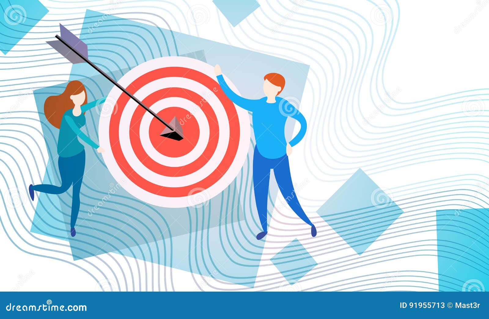 Business People with Target Aim Strategy Success Stock Vector ...