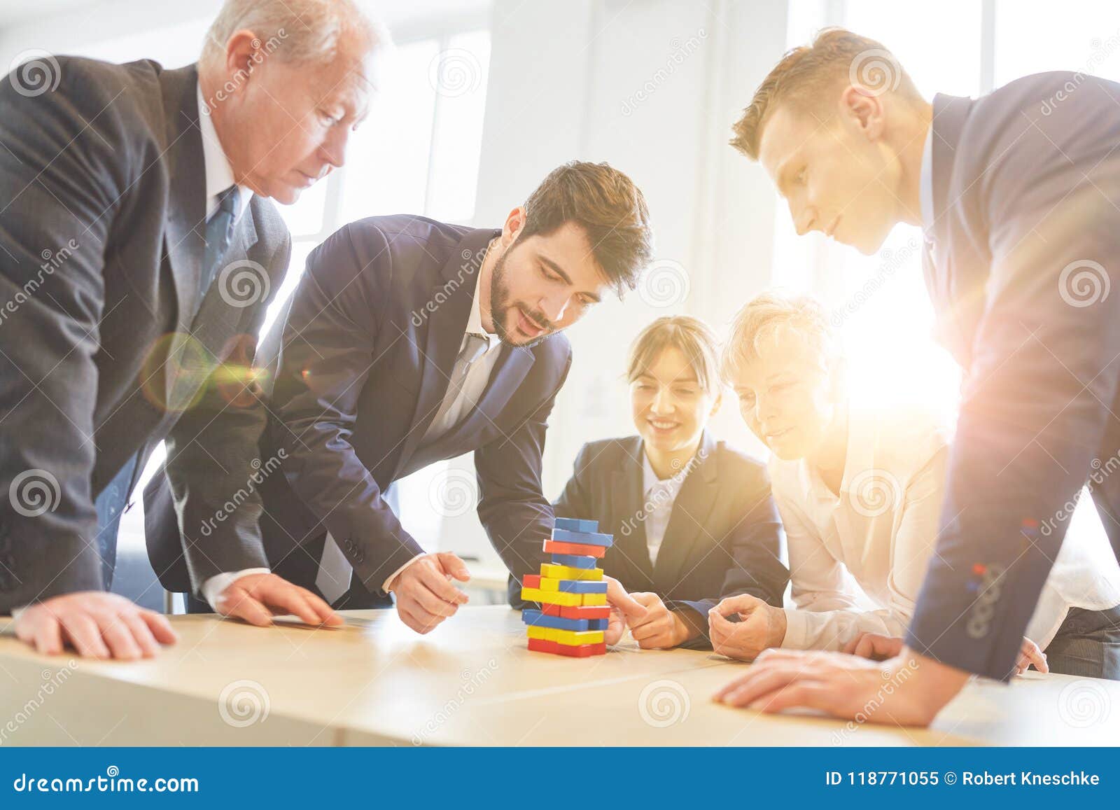 Business People in Team Building Workshop Stock Image - Image of ...