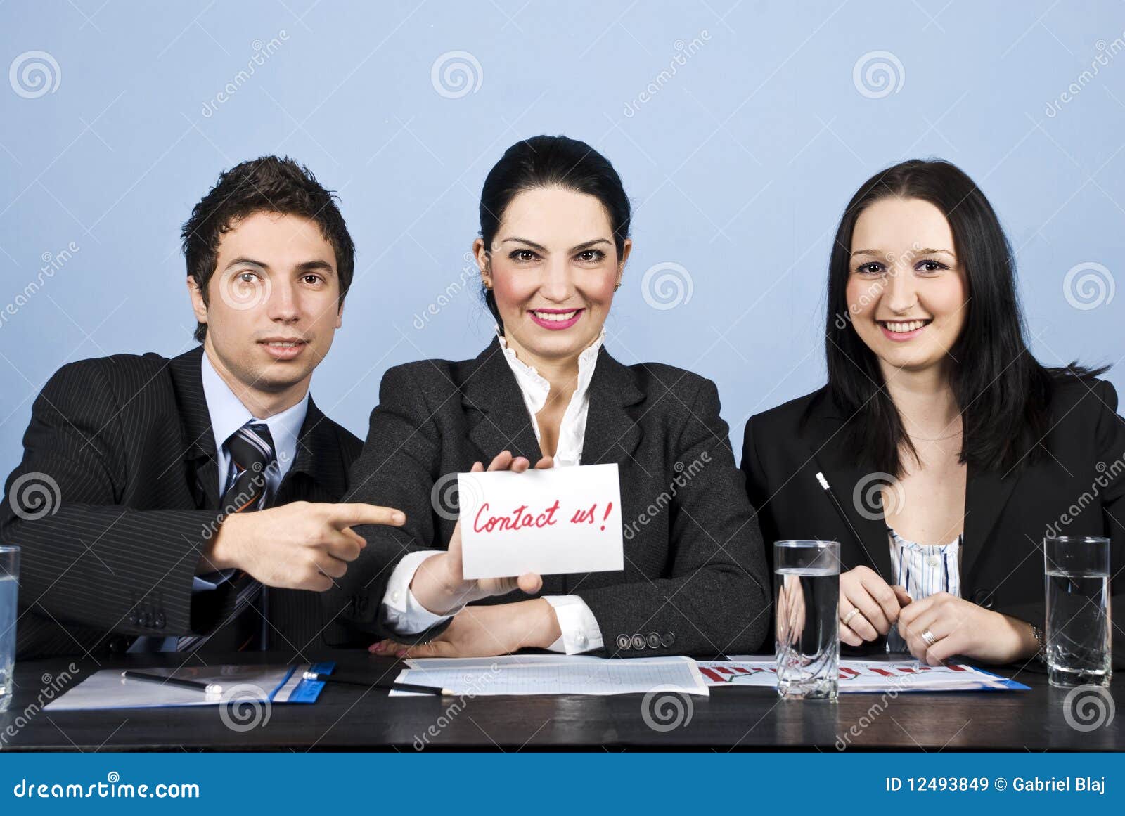 Business People Team with Contact Us Message Stock Image - Image of ...