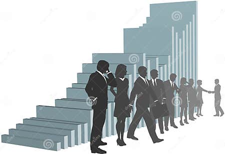 Business People Team with Growth Chart Stock Illustration ...