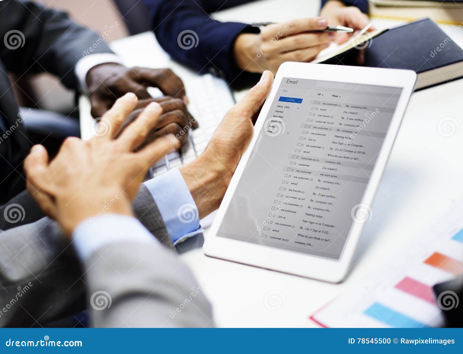 Business People Team Meeting Discussion Email Connection Concept Stock ...