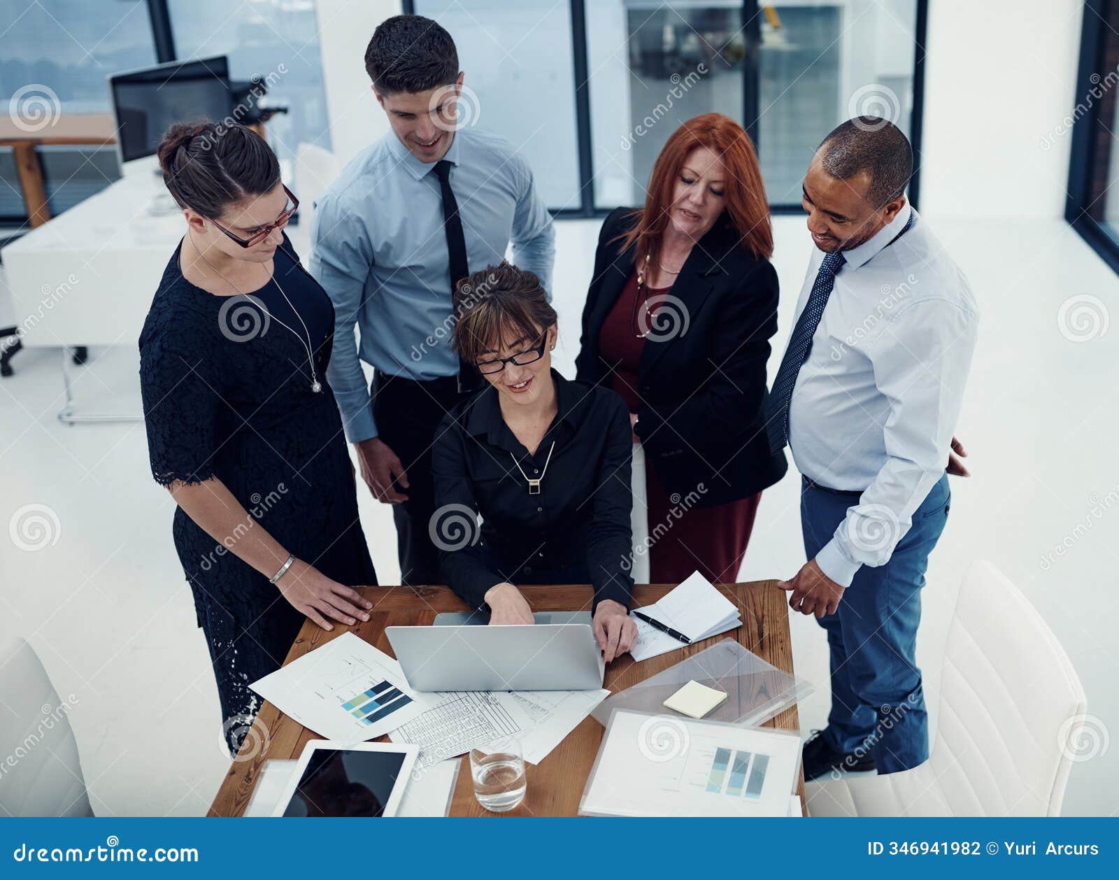 Business People, Team and Meeting with Laptop, Documents or Problem ...